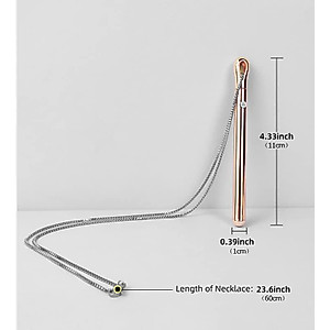 Rose Gold Necklaces for Women Long Pendant Necklace with Adjustable Chain Necklace Extender, Rechargeable Necklace Jewelry for Women Trendy