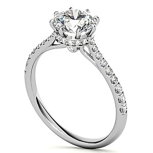 Kiara Gems 2 CT Round Moissanite Engagement Ring 10K 14K 18K Solid Gold Moissanite Diamond Ring 925 Sterling Silver Solitaire Engagement Ring Wedding Ring for Women (7)