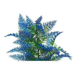 CNZ Aquarium Decor Fish Tank Decoration Ornament Artificial Plastic Plant Green/Blue, 15.7-inch
