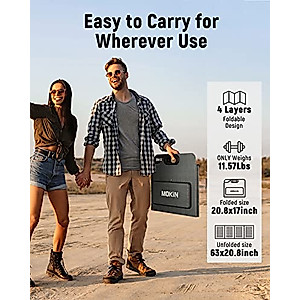 MOKiN Portable Solar Panel, 120W/20V Foldable Solar Panel with PD 65W USB-C/USB-A/DC Outputs for Power Station/Battery Pack, High 23% Efficiency, IP68 Waterproof&Dustproof Design for Camping RV Travel