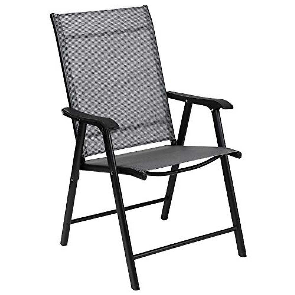 Flash Furniture Black Outdoor Folding Patio Sling Chair (2 Pack)