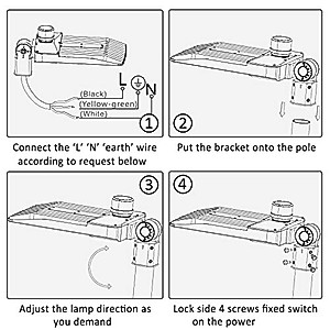 LEDMO 3 Pack LED Parking Lot Lights Adjustable with Photocell Slip Fitter 26000lm Outdoor Dusk to Dawn Commercial Shoebox Pole Lighting Flood Security Lamp for Street Area Stadium Roadway 5000K 200W
