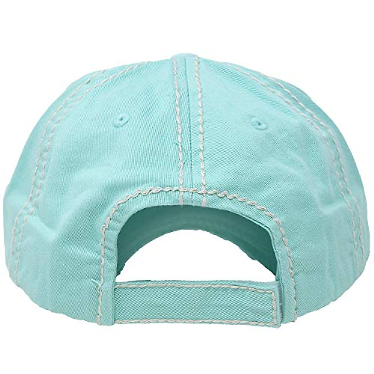 Funky Junque Distressed Baseball Cap Vintage Dad Hat - Mama Bear Lace (Mint)