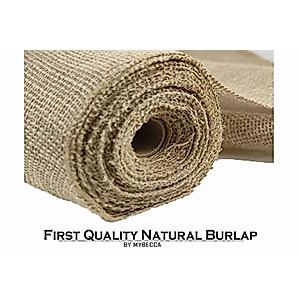Mybecca Burlap 100% Natural (60” x 5 Yards) Perfect for Garden, Weddings, Table Runners, Placemat, Crafts, Decor