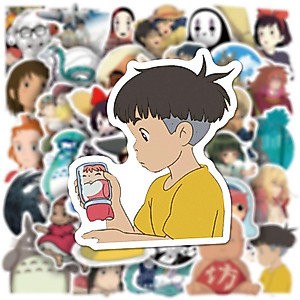 50 PCS Japanese Cartoon Stickers, Kawaii Studio Ghibli Anime Stickers Waterproof Vinyl Cute Stickers for Laptop Guitar Water Bottle Luggage Bike Fashion Decals for Kids Teen Girls Adults