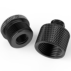 MxTong Mic Stand Adapter 5/8 to 3/8 and3/8 to 5/8 Mic Screw Adapter Thread for Microphone Stand Mount to Camera Tripod Adapter 2 Pack (mic screw adapter 5838 black)