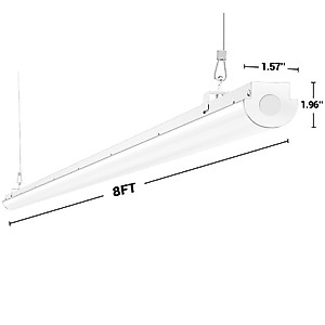 ANTLUX 8FT LED Shop Lights 110W [6-lamp T8 Fluorescent Equiv.], 12000LM, 5000K, Compact Commercial Grade 8 Foot LED Strip Lights for Warehouse Garage, Suspended and Flush Mount Ceiling Light, 8 Pack