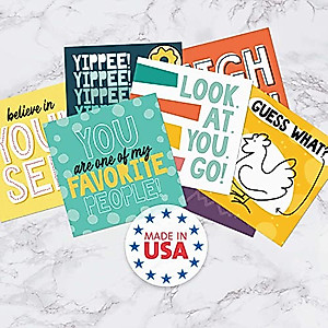 Funny Teen Lunch Box Notes / 3.5" x 3.5" Double Sided Motivatational and Silly Mini Cards / 60 Tween Backpack Notecards/Made in The USA