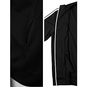 H2H Mens Active Slim Fit Track Lightweight Jacket Zip-up Long Sleeve BLACK US 2XL/Asia 3XL (CMOJA0103)