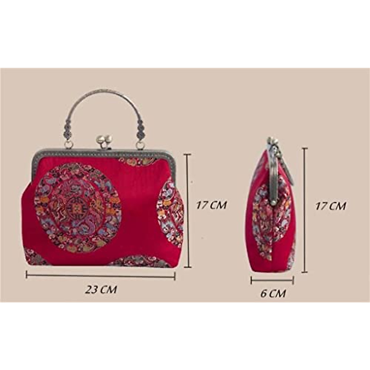 DANN Women's Handbag Chinese Handbag Women's Retro Handbag Shoulder Tote Women's Purse