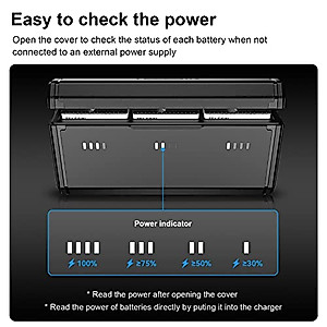 TELESIN 2-Pack Enduro Battery Charger Kit for GoPro Hero 11 Hero 10 Hero 9, Long Lasting Batteries as Original Official + Pocket Fast Charge Smart Power Indicator Charging Case for Go Pro Accessories