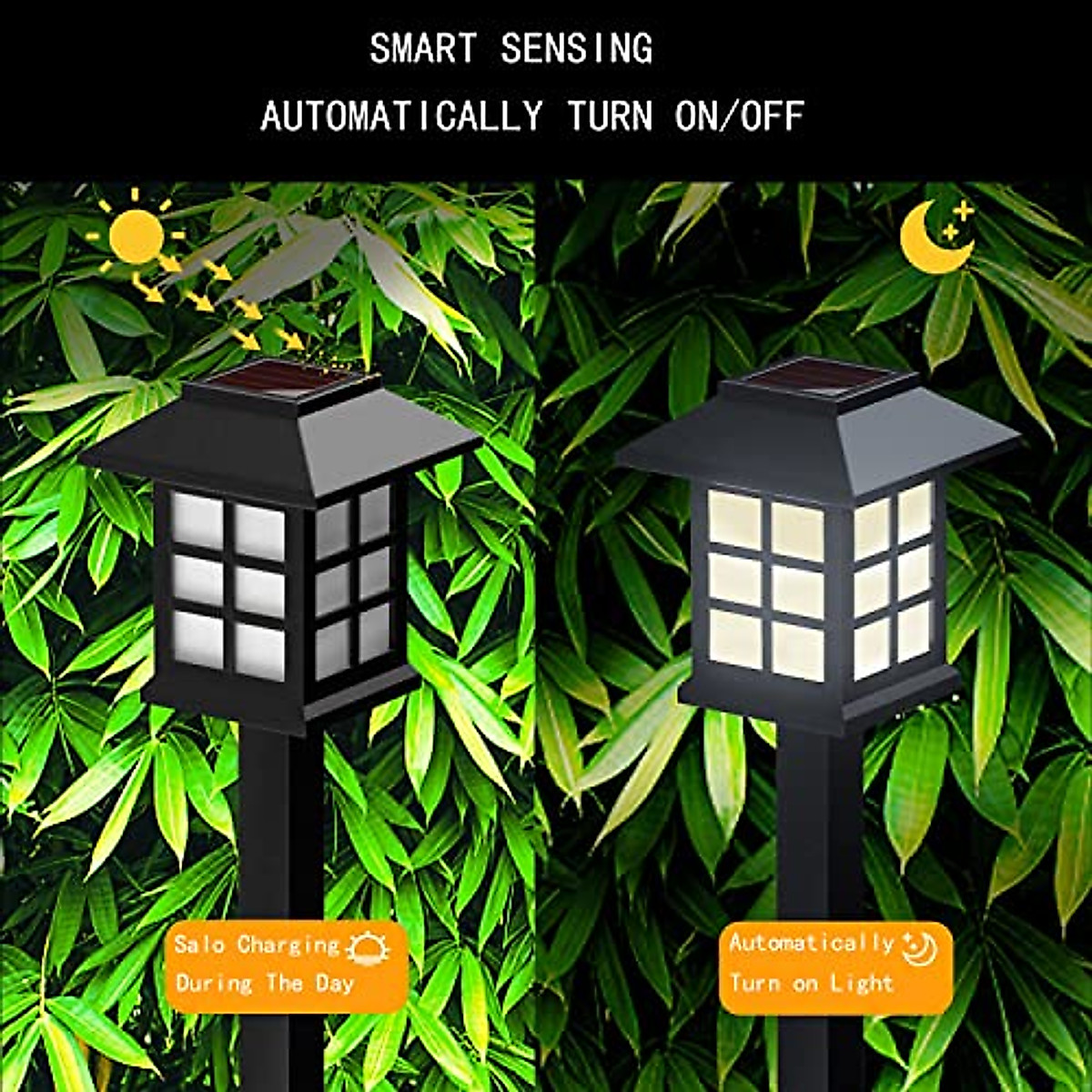 Solar Lights Outdoor Waterproof Landscape Lights for Decoration Solar Outdoor LED Lights Auto On/Off (2 Pack), Solar Lights for Yard, Garden, Landscape, Pathway, Lawn, Driveway (Warm Light)