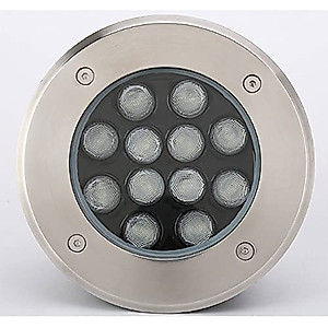 TWXG LED Outdoor IP68 Waterproof Buried Lights Embedded Round Colored Landscape Light Pool Light Stainless Steel Underwater Lights for Aquariums, Swimming Pools, Gardens