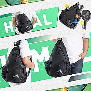 Himal Pickleball Bag- Adjustable Pickleball,Tennis,Racketball Sling Bag - Pickleball Backpack with Water Bottle Holder for Men and Women