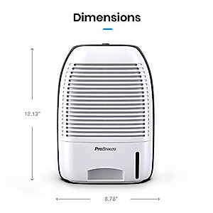 Pro Breeze Premium Electric Dehumidifiers for Bathroom Small, 2200 Cubic Feet (250 sq ft), 52oz Capacity, Compact and Portable for Humidity in Home, Basement, Bedroom, RV, Office, Garage - Dehumidifiers for Home