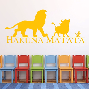 Hakuna Matata Wall Decal - Vinyl, Lion King Decor, Simba, Pumba and Timon, Good Friends, Lion King Nursery Theme, Playroom Decor, and Boys Bedroom Ideas