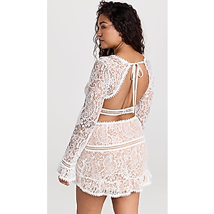 For Love & Lemons Women's Emerie Cutout Dress, White, XS