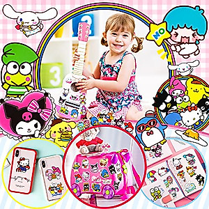 100Pcs Cute Kawaii Stickers for Teens, Cartoon Water Bottle Stickers, Waterproof Vinyl Japanese Anime Sticker Pack for Kids Girls Laptop, Phone, Luggage, Skate, Guitar, Helmet