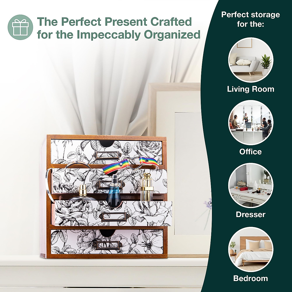 Floral Organizer Set of 3 - Stylish Storage Solution