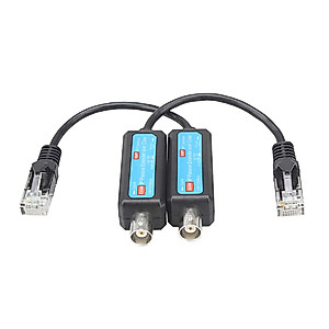 IP Passive Extender Ethernet Over Coax 1-CH, IP Network to Coaxial Transmitter IP Network Converter Fit CCTV Camera UTP RG59/ RJ45 4-Wired 1236 Cable No. BNC Video Balun Only Fit POE Camera System