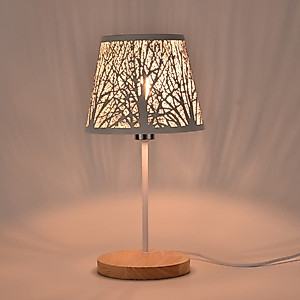 SHERCHPRY Lamp Shades E27 Hollow Tree Shadow Light Cover, Modern Lamp Shade, Replacement Metal Lampshade for Table Lamps and Floor Light, White Lamp Shade