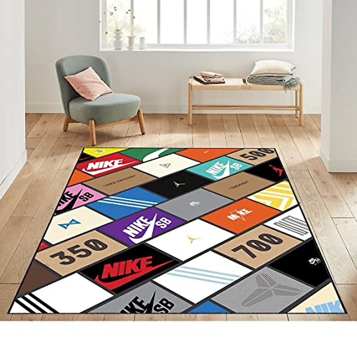 Sneakers, Sneakers Doormat, Sneakers Rug, Shoes Box Rug, Street Fashion, Flying Mat, Sneaker Room Decor, Living Room Rug, Popular Rug pe343 (2.6x3.9 feet - 80x120 cm)