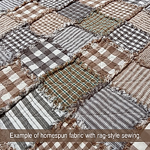 40+ Lightwash Neutral Charm Pack, 5 inch Precut Cotton Gray Taupe Plaid Homespun Fabric Squares by JCS