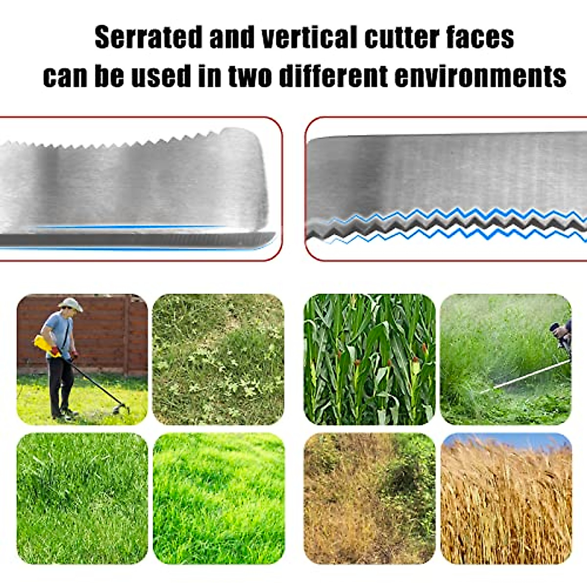 Steel Brush Cutter 2 Teeth, Mulching Brushcutter 12 inch SK85 Carbide Steel Double Sided Weed Eater Sting Trimmer Blade, Universal fit Arbor 1“（25.4mm）, Thicknen 2.2mm