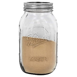 Regular Mouth Mason Jars 32 oz - (3 Pack) - Ball Regular Mouth Quart 32-Ounces Mason Jars With Airtight lids and Bands - For Canning, Fermenting, Pickling, Storage - Microwave & Dishwasher Safe