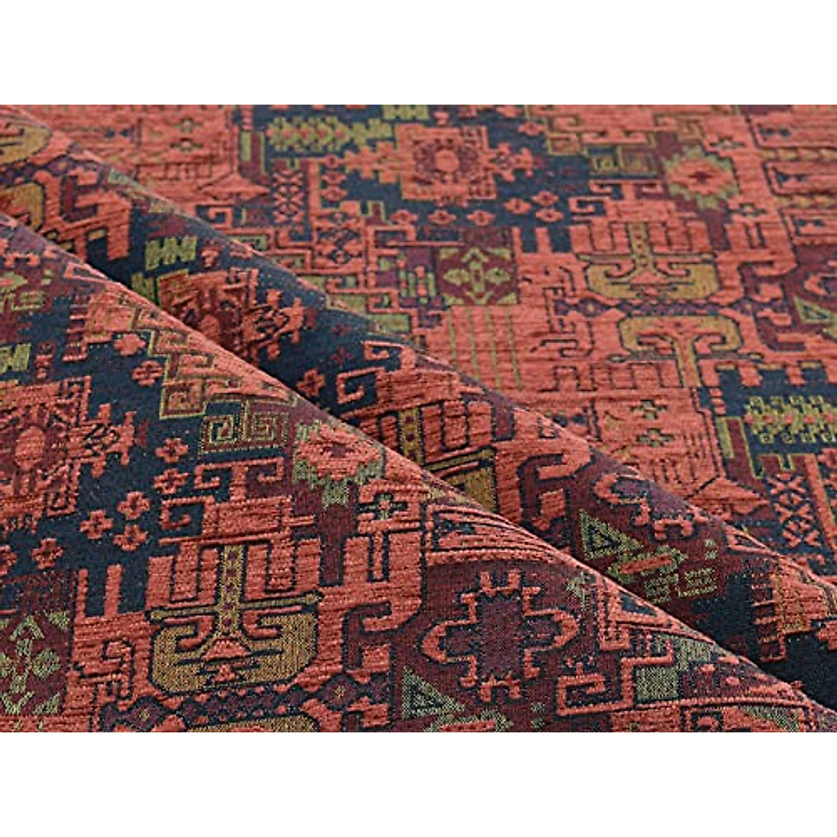 ILME Kilim Pattern Upholstery Fabric Kilim Bohemian Boho Tapestry Tribal Southwestern Turkish Persian Moroccan Mexican Ethnic Fabric by The Yard Meter 3 Yard