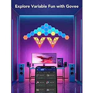 Govee Glide Hexa Light Panels, RGBIC LED Hexagon Wall Lights, Wi-Fi Smart Home Decor Creative Lights with Music Sync, Works with Alexa Google Assistant for Living Room, Bedroom, Gaming Rooms,10 Pack