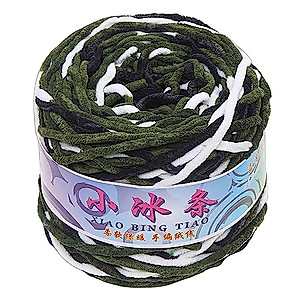 Multicolor 190g/ball Chenille Knitting Yarn Soft Ice Strip Line Cotton Yarn DIY Wool Yarn for Hand Knitting Scarf Thick Wool Yarn