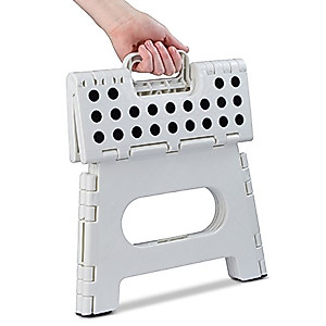 Handy Laundry Folding Step Stool, The Lightweight Step Stool, Sturdy Enough to Support Adults & Safe Enough for Kids, Opens Easy with One Flip, for Kitchen, Bathroom, Bedroom, Kids or Adults, (White)