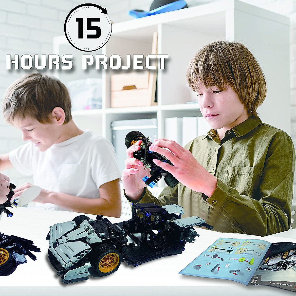 Build Your Own Supercar Kit | NEW 2023 Model Race Car Technic | STEM Building Blocks Set Toy for Kids & Adults | Build a Famous Racing Car Kit | for 8+ Year Olds Boys&Girls, Engineering Sports Car Toy