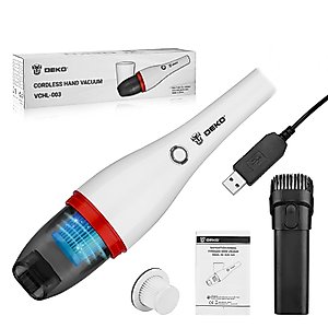 DEKOPRO Car Vacuum Cleaner, Portable & Handheld Cordless Mini Car Vacuum with Powerful Suction Three-Layer HEPA Filter Multiple Accessories for Car Home All-Round Deep Cleaning