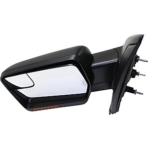Kool Vue Driver Side Power Heated Mirror for Ford F-150 2011-2014 Manual Fold With Signal Light & Spotter Glass; Without Memory & Puddle Lamp Textured