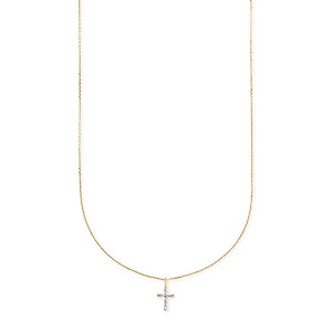 Kendra Scott White Diamond Cross Pendant Necklace in 14k Yellow Gold, Fine Jewelry for Women