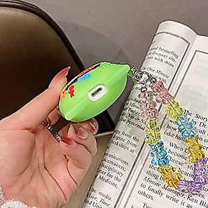 3D Candy Case for Airpod/Airpod 2,3D Cartoon Cute Food Case for Kids Girls Teens Boys,Fashion Kawaii Funny Cool Fun Stylish Character Candy Soft Case with Bear Chain for Airpod /Airpod 2 Case (Green)