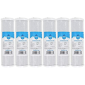 6-Pack Replacement for Glacier Bay HDGUSS4 Activated Carbon Block Filter - Universal 10 inch Filter Compatible with Glacier Bay Basic Drinking Water Filtration System - Denali Pure Brand