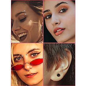 PiercingJ 2-5PCS 16G 3/8" (10MM) Stainless Steel Cubic Zirconia Gem(3MM) Internally Thread Curved Barbell Eyebrow Piercing Jewelry