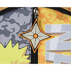 Bioworld Naruto Backpack 3D Quilted Character 16" Kids School Travel Backpack w/Rubber Shurukien Zipper Pull