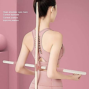 Yoga Sticks Posture Corrector, Yoga Stick Stretching for Posture, Multipurpose Posture Correction Wooden Sticks, Open Shoulders and Open Back, Under 1.2m/47.24''(19.7in)