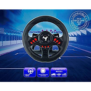 SUBSONIC SA5426 Racing Wheel Universal with Pedals for Playstation 4, PS4 Slim, PS4 Pro, Xbox One, Xbox One S, PS3