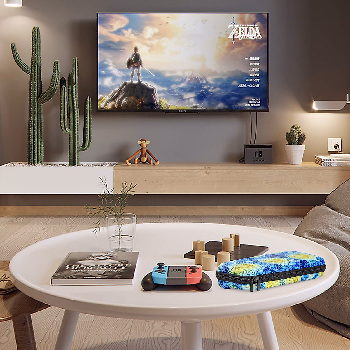 HEYSTOP Switch Carrying Case with Screen Protector, 9 in 1 Nintendo Switch Accessories Kit and 6 Pcs Thumb Grip, Nintendo Switch Protective Case