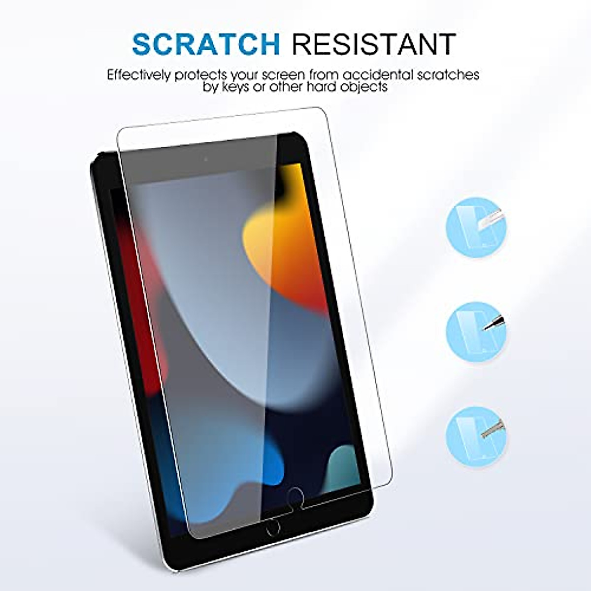 SPARIN 2 Pack Screen Protector for iPad 9th Generation 10.2 inch, Tempered Glass Compatible with iPad 9 (2021 Released)