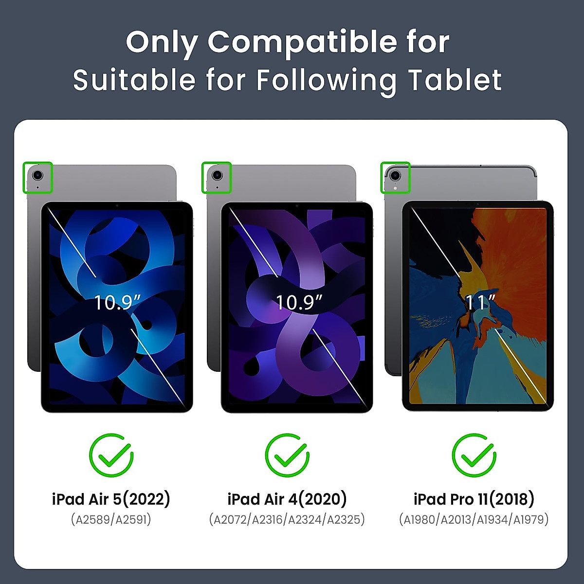 ZtotopCases for iPad Air 5th/4th Gen 10.9 Inch 2022/2020, iPad Pro 11" 2018 1st, Built-in Screen Protector, Shockproof Cover+ Kickstand - Black