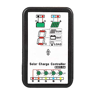 Solar Charge Controller, 6V 12V PWM Solar Charge Controller Support for Lithium and Ni Mh Batteries