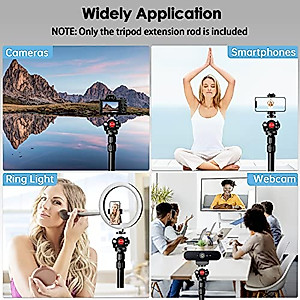 Nycetek 3 Section Tripod Extension Arm, 18" Super Sturdy Aluminium Tripod Extension Tube with 1/4” to 3/8” Screw, Tripod Extender Rod with Locking System for Tripod/DSLR Camera, Max Load 11lb