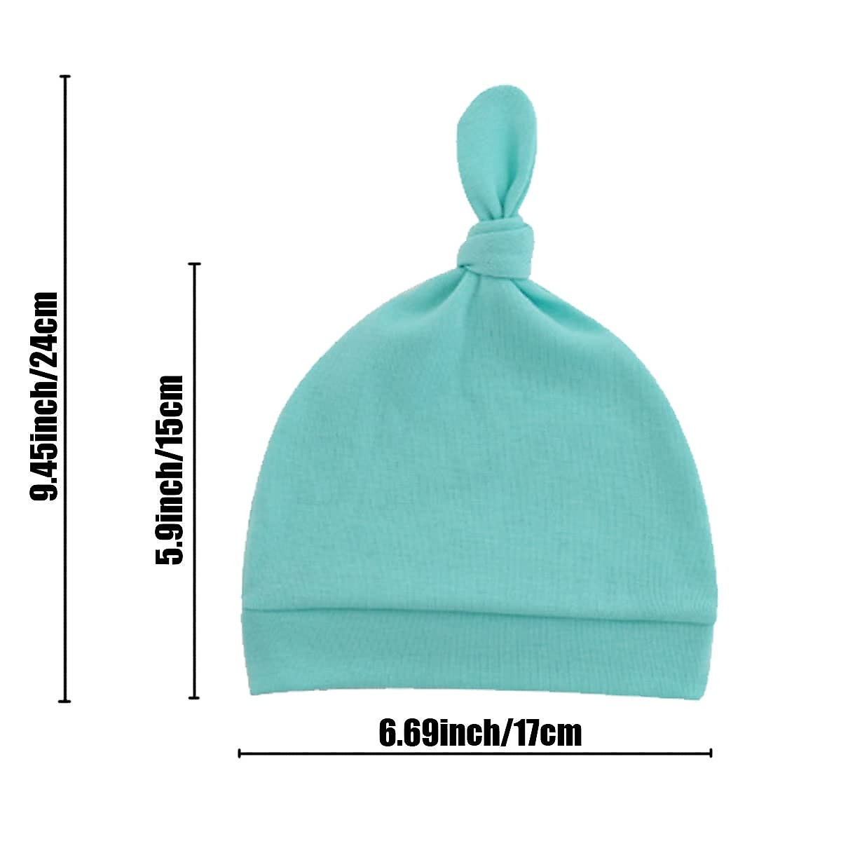 Newborn Baby Hat and Mittens Set, Newborn Hospital Hat/Beanies with Knot & No Scratch Mittens for 0-6 Months (HNYY16) Multicolor