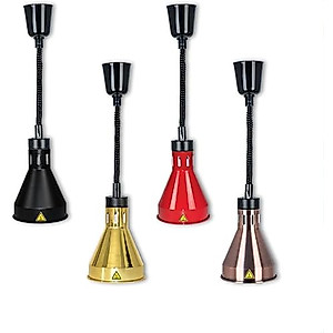 175Mm Commercial Food Warmer Lamp Food Heat Lamp Food Heating Pendant Lamp Food Insulation Lamp for Buffet and Restaurant,Silver